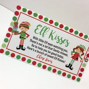 Elf Kisses PRINTABLE Treat Topper, Christmas Treat Topper, Christmas ...
