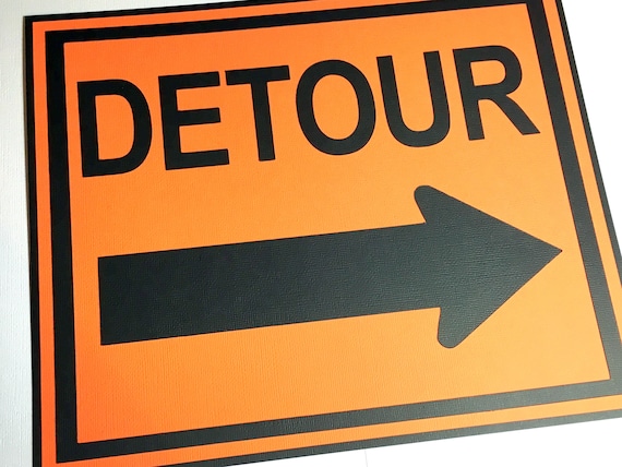 Detour Sign Left Arrow
