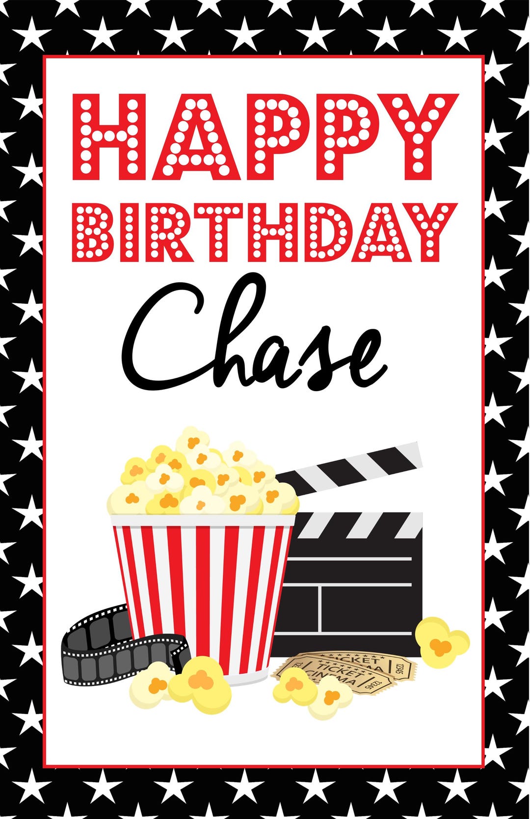 Movie Night Poster Sign PRINTABLE - Welcome to Movie Night, Birthday ...