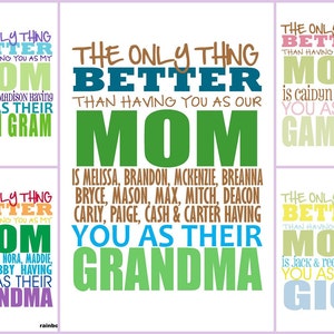 Mother Grandma Nana Mom Nani Tia Aunt Subway Art Typography - Mothers ...