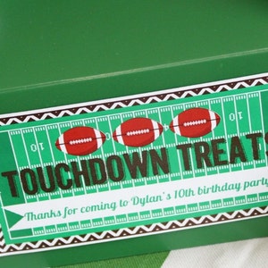 Football Party Favor Box STICKERS ONLY, Gable Box Stickers, Favor Box ...