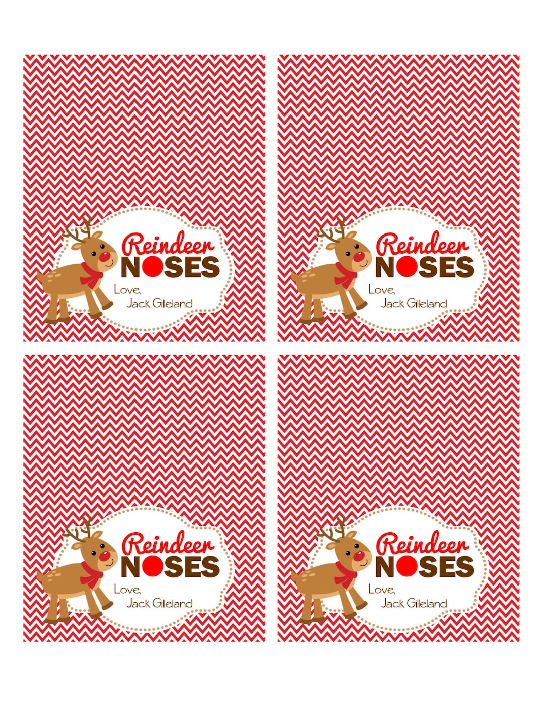 Reindeer Noses PRINTABLE Treat Topper, Personalized Treat Topper ...