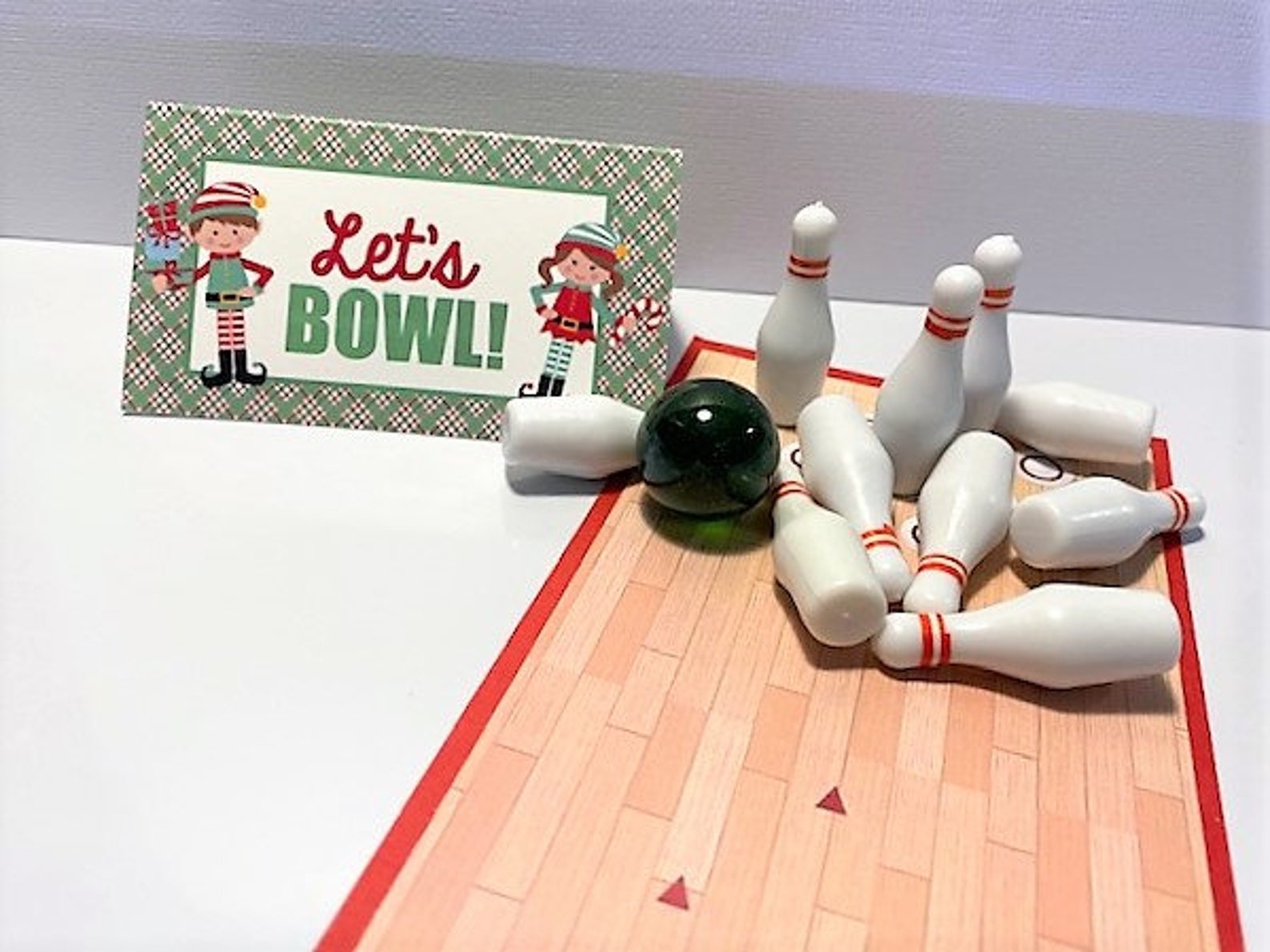 Elf Bowling Bowling Ball Bowling Pins Let's Bowl Elf - Etsy