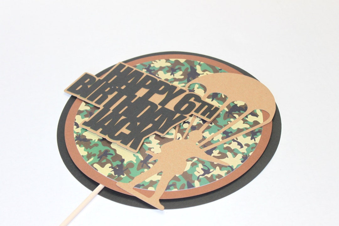 Army Cake Topper - Army Birthday Party, Army Party, Camouflage Party ...