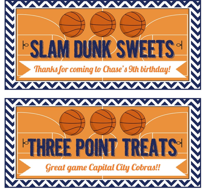 Basketball Party Favor Box STICKERS ONLY Basketball Team | Etsy