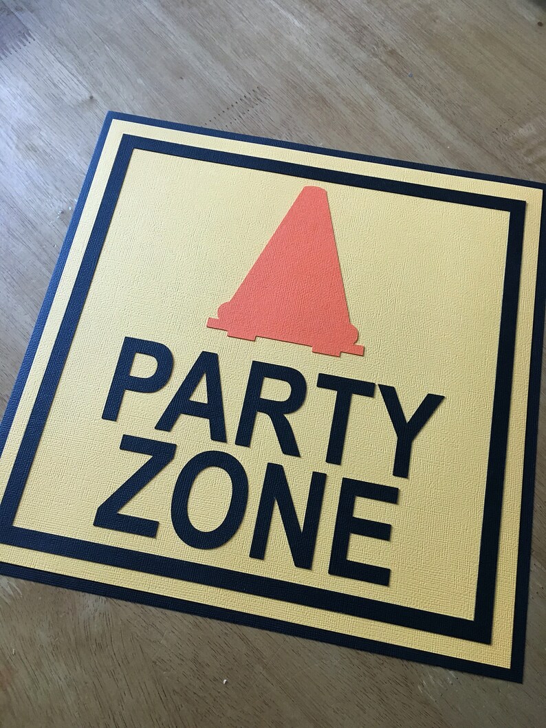 Party Zone sign party zone construction party sign race car - Etsy Italia