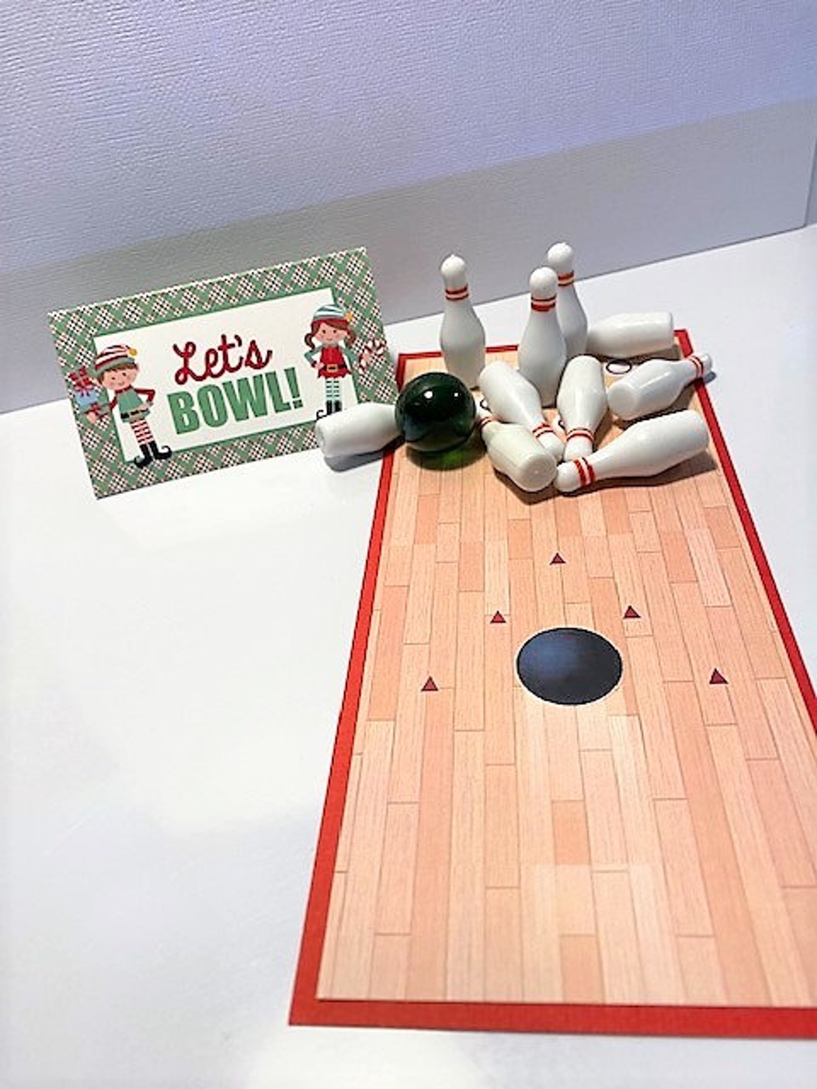 Elf Bowling Bowling Ball Bowling Pins Let's Bowl Elf - Etsy