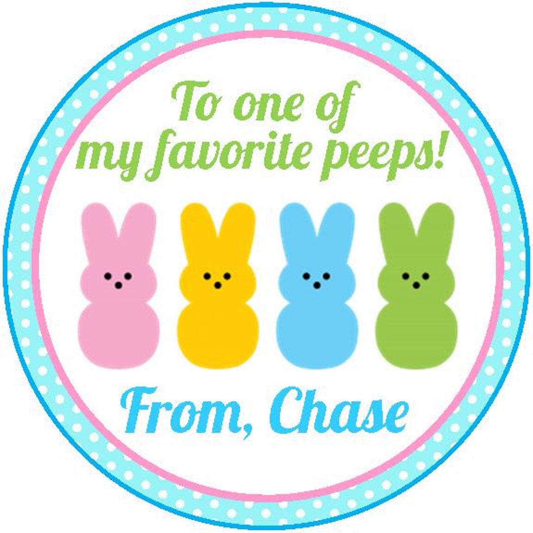 Easter Tag, Favorite Peep Stickers, Favorite Peeps Tag, Personalized ...