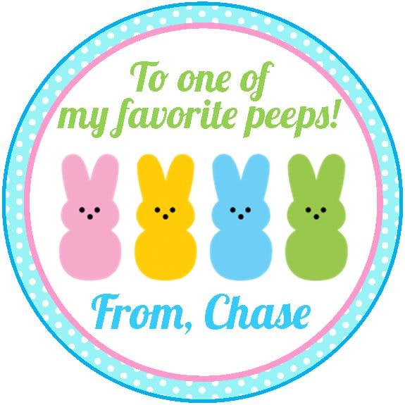 Easter Tag, Favorite Peep Stickers, Favorite Peeps Tag, Personalized ...