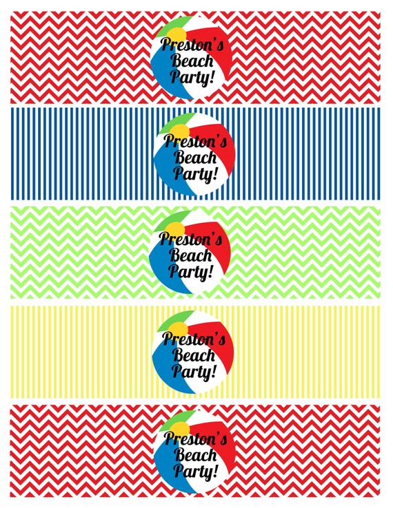 Pool Party Water Bottle Labels DIGITAL FILE Beach Party Pool - Etsy
