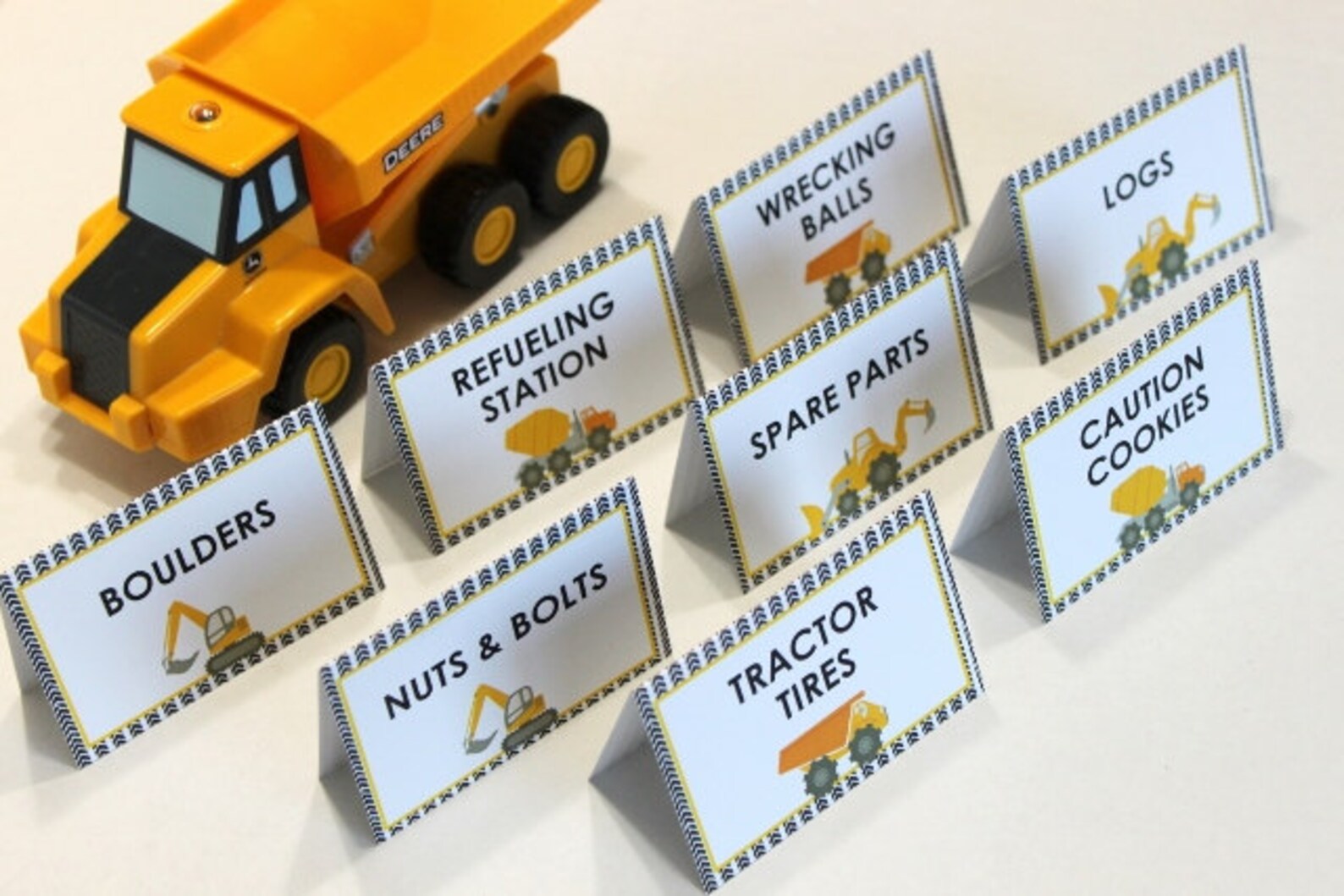 Construction Birthday Party Menu Card Buffet Card 12 - Etsy