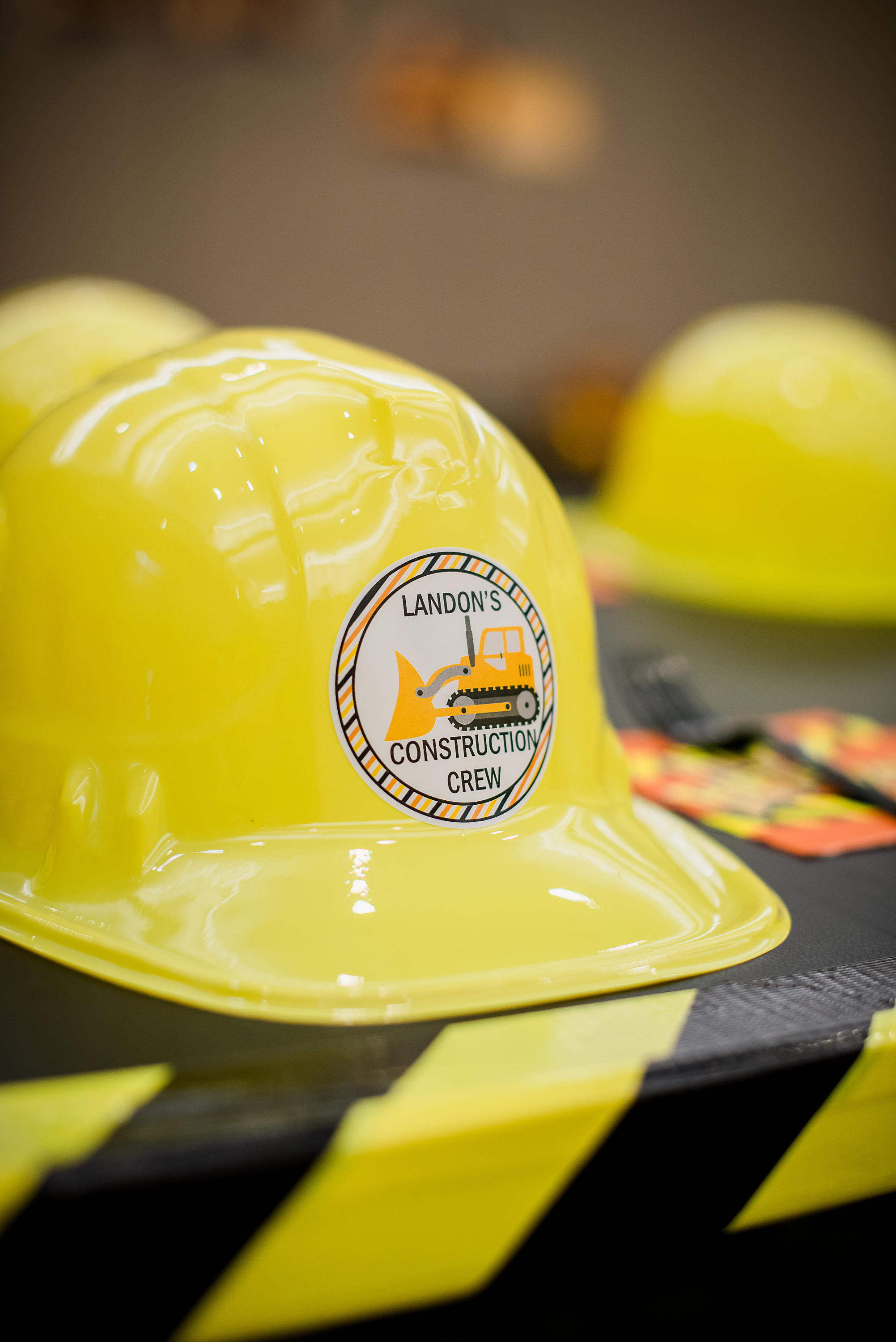 Construction birthday party 36 hard hats with 36 personalized | Etsy