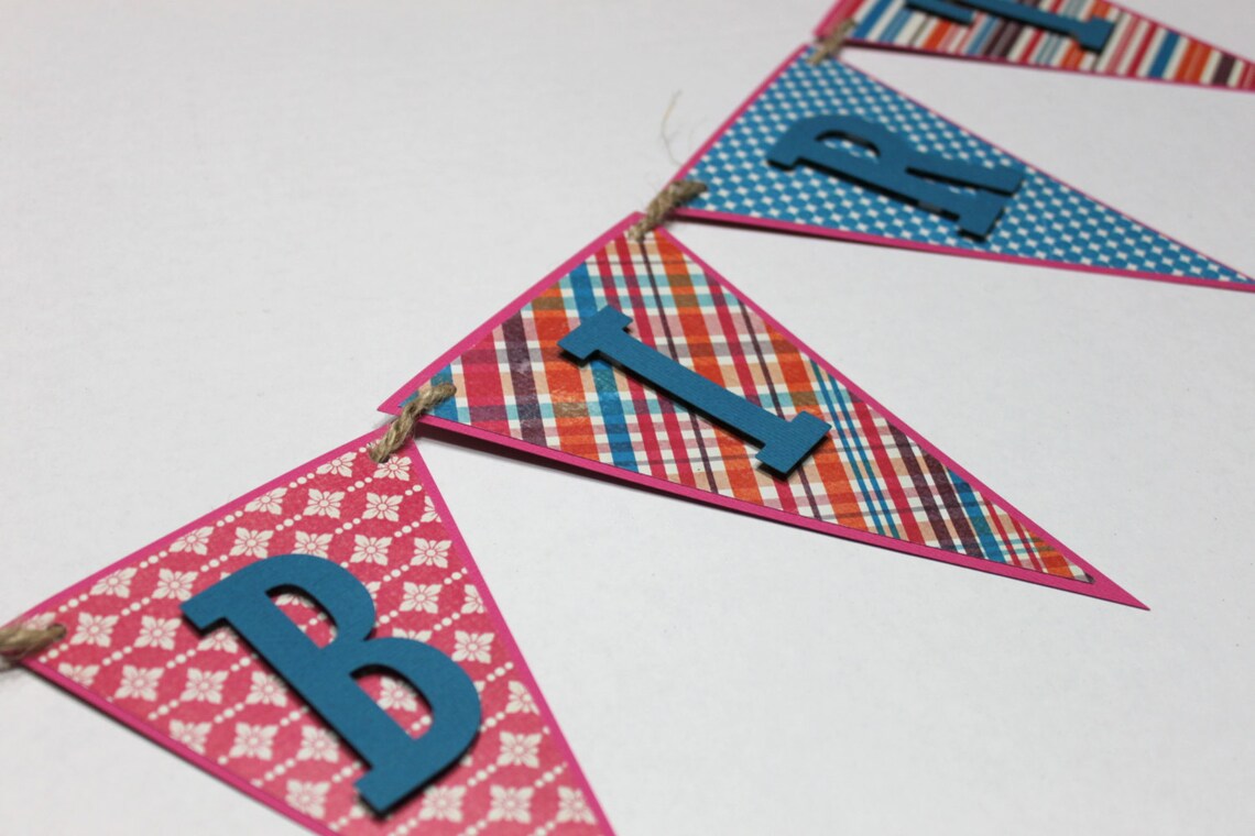 Glamping camping happy birthday banner pennant banner | Etsy