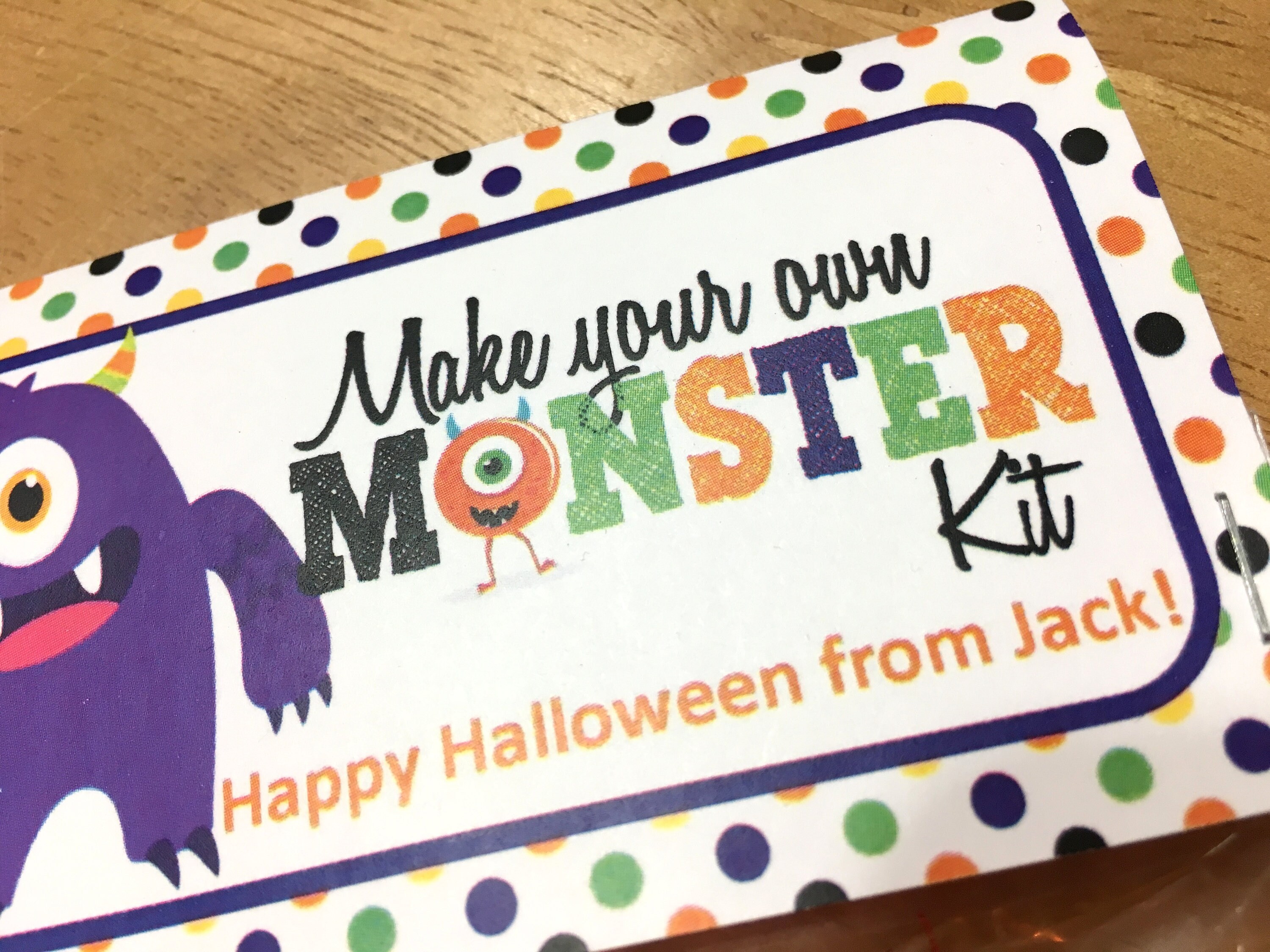 Halloween Treat Topper, Make Your Own Monster Kit, Make a Monster Kit ...
