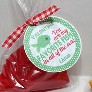Valentines Day Swedish Fish Favor, Completed Valentine Treat, Valentine ...