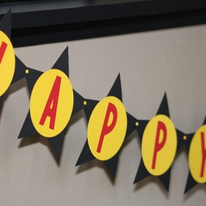 Movie Night Happy Birthday Pennant Banner - Etsy