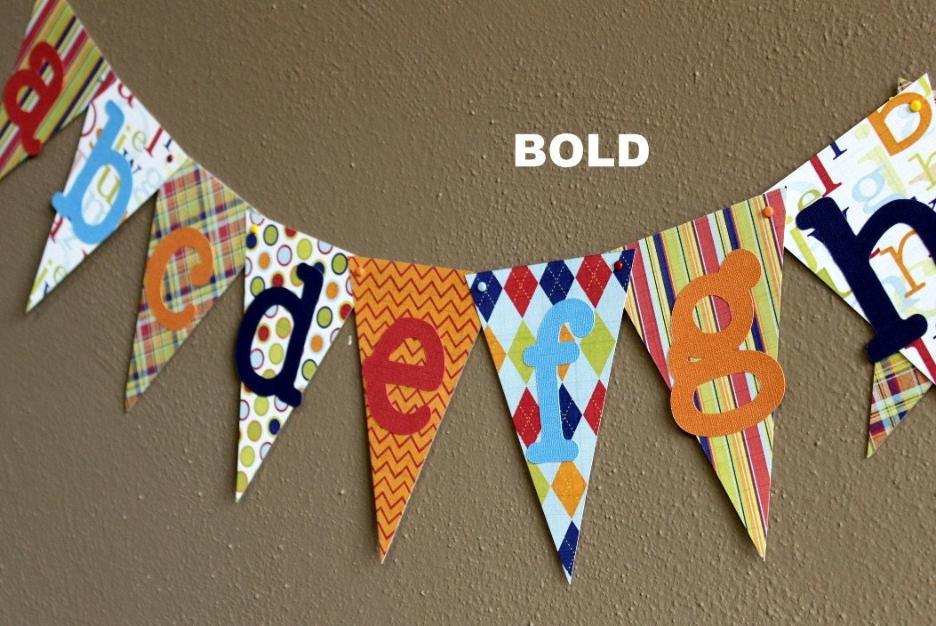 Alphabet Banner ABC Banner Primary Colors Kids Room Banner | Etsy