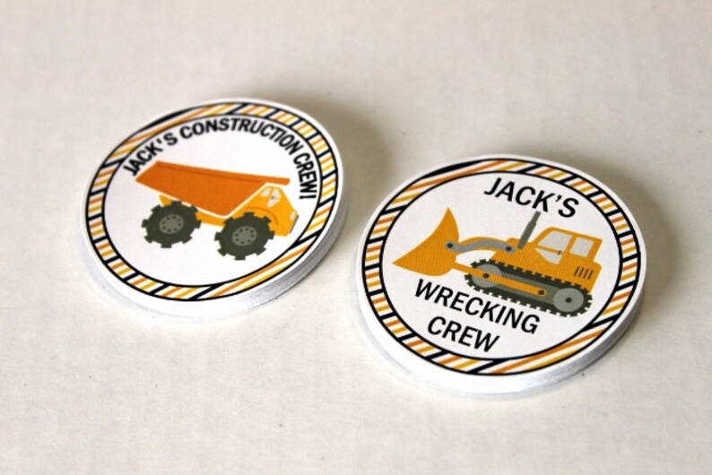 Construction Birthday Party Construction Sticker Hard Hat | Etsy