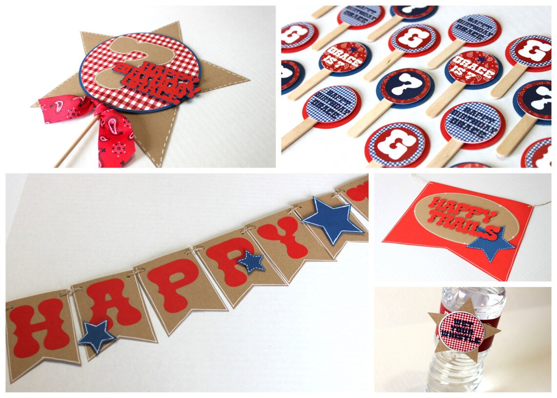 Western Birthday Party Treat Toppers PRINTABLE Cowboy Cowgirl - Etsy