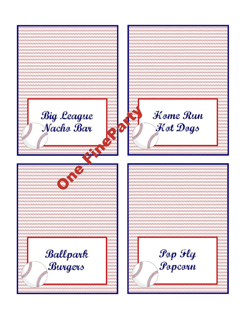 Baseball Party Favor Box Label, PRINTABLE FILE, Baseball Team Treats ...