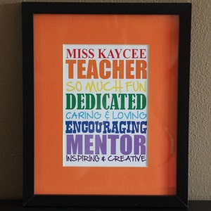 TEACHER, Teacher Gift, Subway Art Typography - Printable, Teacher ...