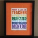 TEACHER, Teacher Gift, Subway Art Typography Printable, Teacher ...