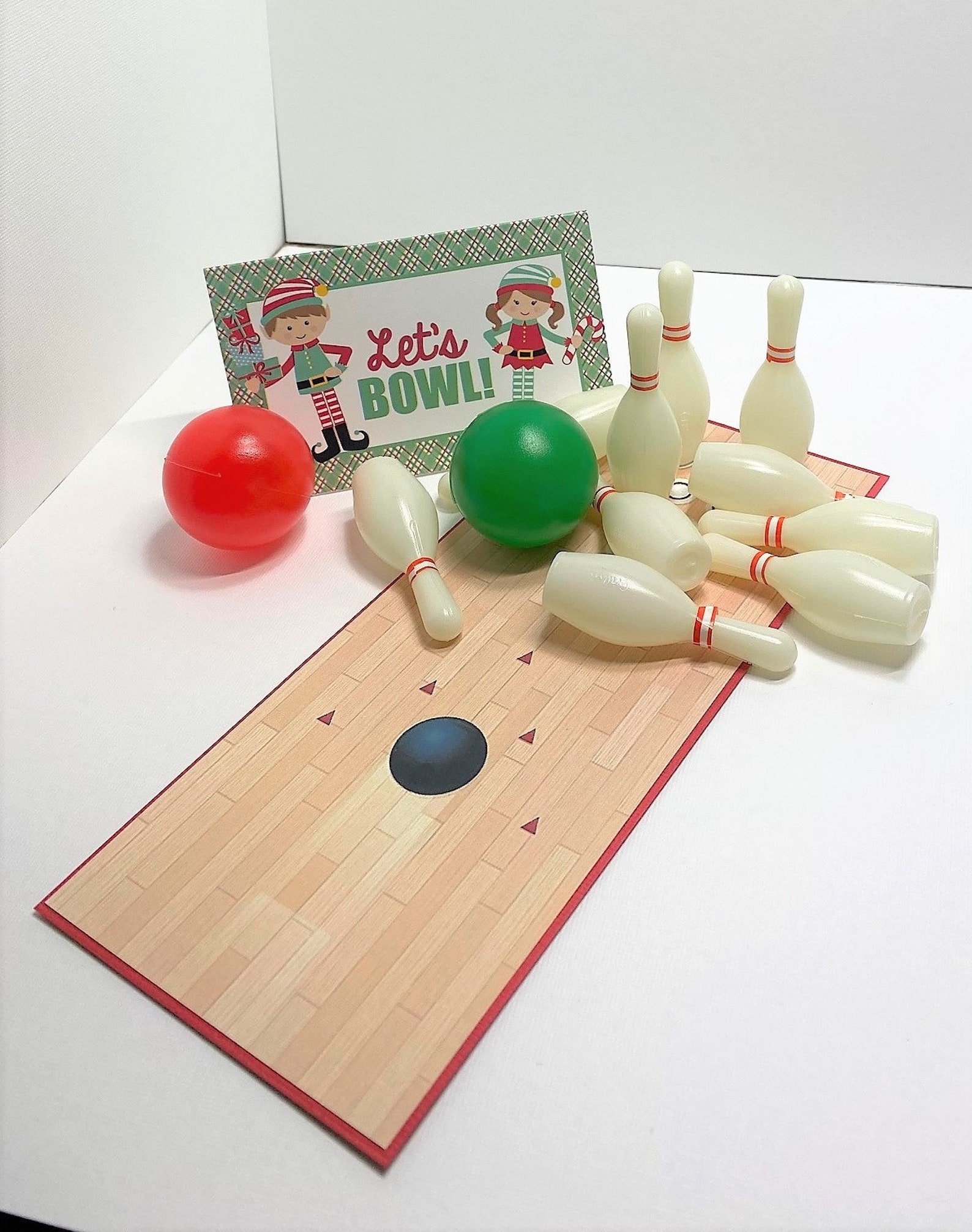 Elf Bowling Bowling Ball Bowling Pins Let's Bowl Elf - Etsy