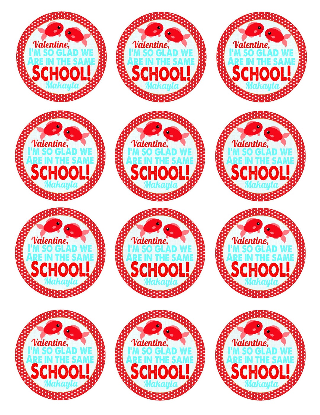 Valentines Day Favor PRINTABLE Tag, Valentine Treat Tag, Valentine ...