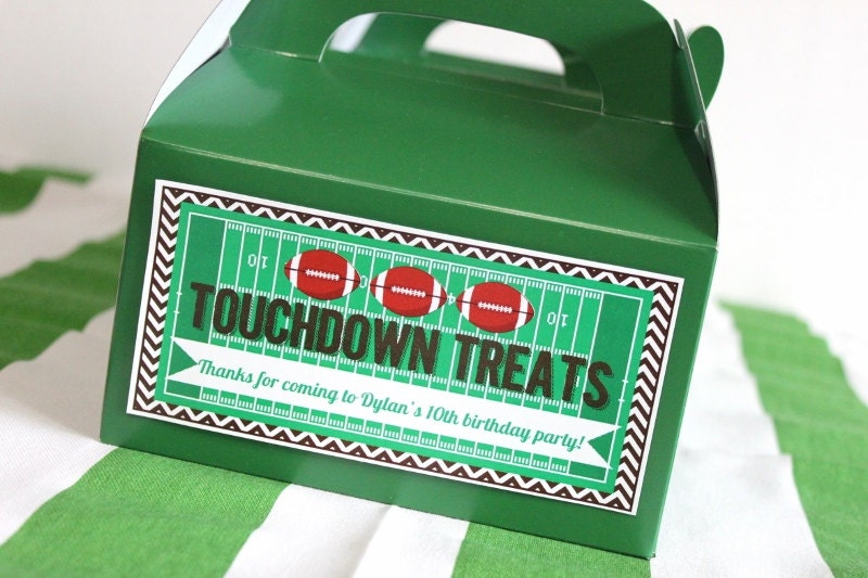 Football party favor box STICKERS ONLY gable box stickers | Etsy