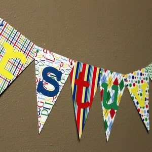 Alphabet Banner, ABC Banner, Primary Colors, Kids Room Banner, Decor ...