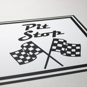 Pit Stop Party Sign, Race Car Birthday Party, Die Cut Party Sign, Pit ...