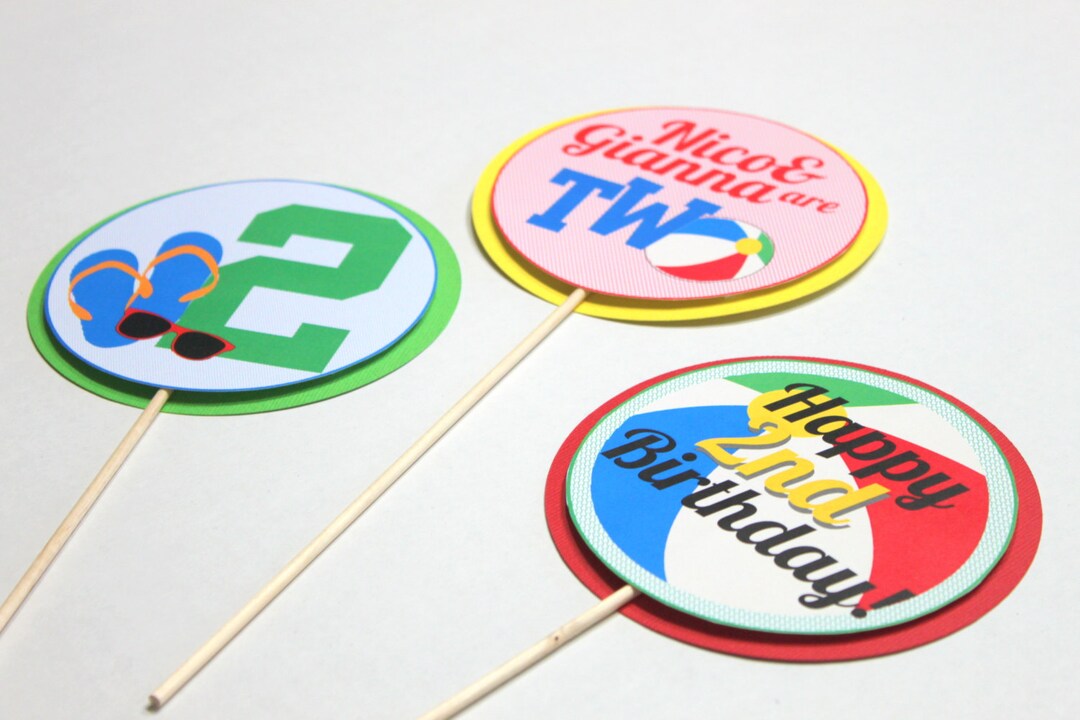 Pool Party Centerpiece Sticks - Beach Party Centerpiece, Beach Ball ...