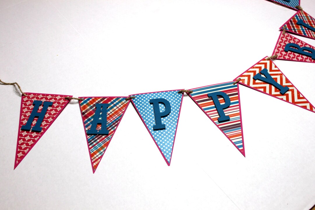 Glamping Camping Happy Birthday Banner - Pennant Banner, Birthday Party ...