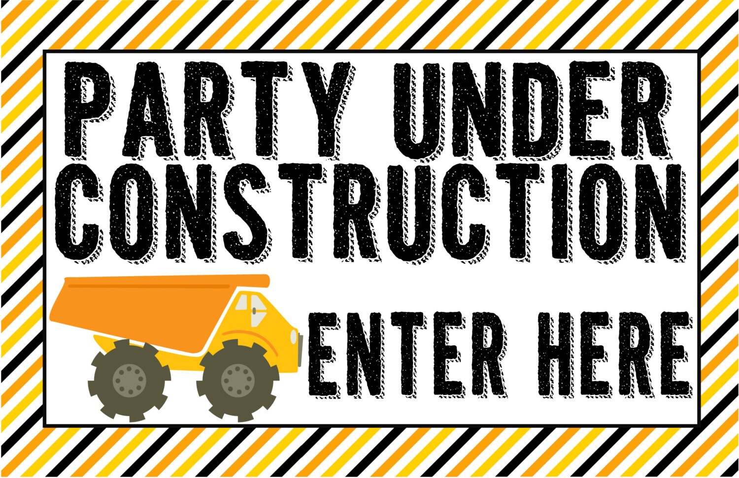 Construction Party Poster Sign Party Under Construction - Etsy