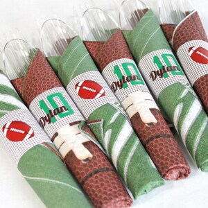 Football Party Napkin Wrap, Utensil Wrap - Football Birthday Napkin ...