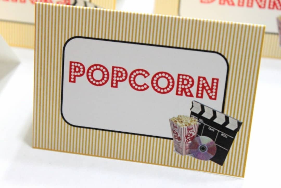 Movie Night Menu Cards - Movie Night Birthday Party, Party Coordinate ...