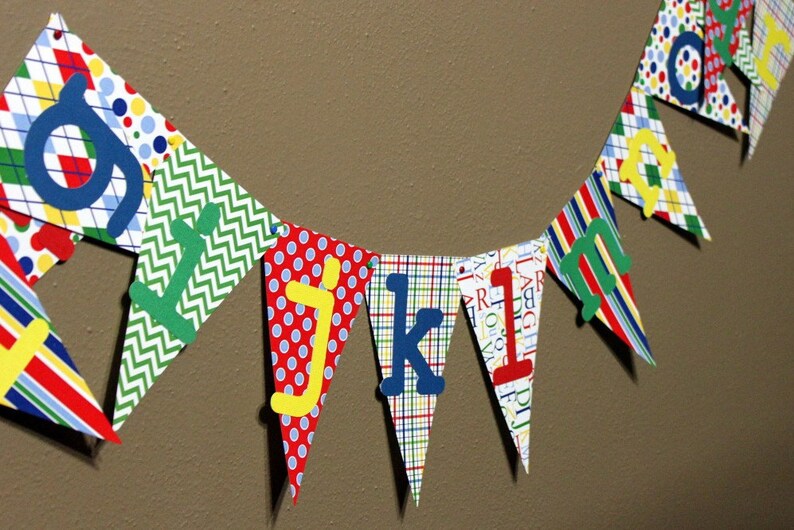 Alphabet Banner, ABC Banner, Primary Colors, Kids Room Banner, Decor ...