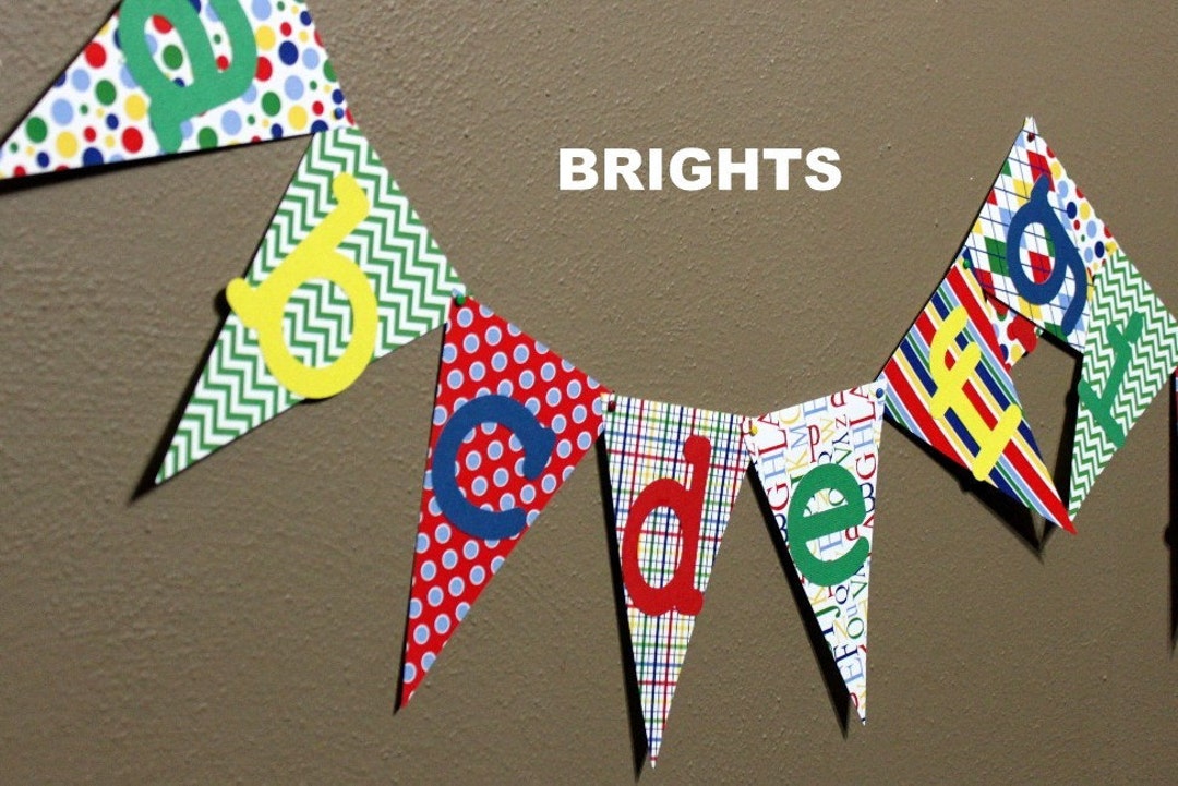 Alphabet Banner, ABC Banner, Primary Colors, Kids Room Banner, Decor ...