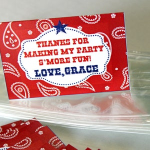 Western Birthday Party Treat Toppers PRINTABLE Cowboy Cowgirl - Smores ...