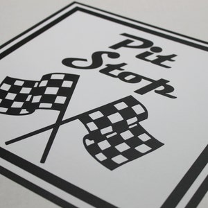 Pit Stop Party Sign, Race Car Birthday Party, Die Cut Party Sign, Pit ...