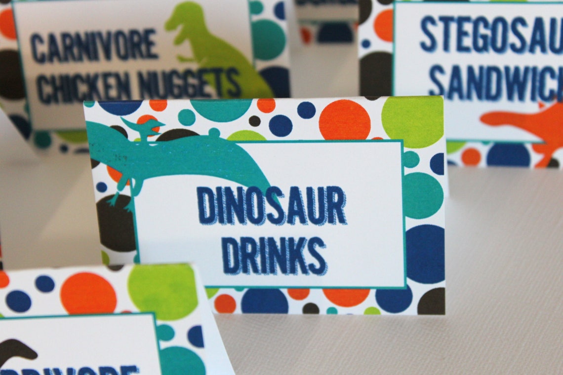 Dinosaur Menu Card, Dinosaur Birthday Menu Card, Dinosaur Party Buffet ...