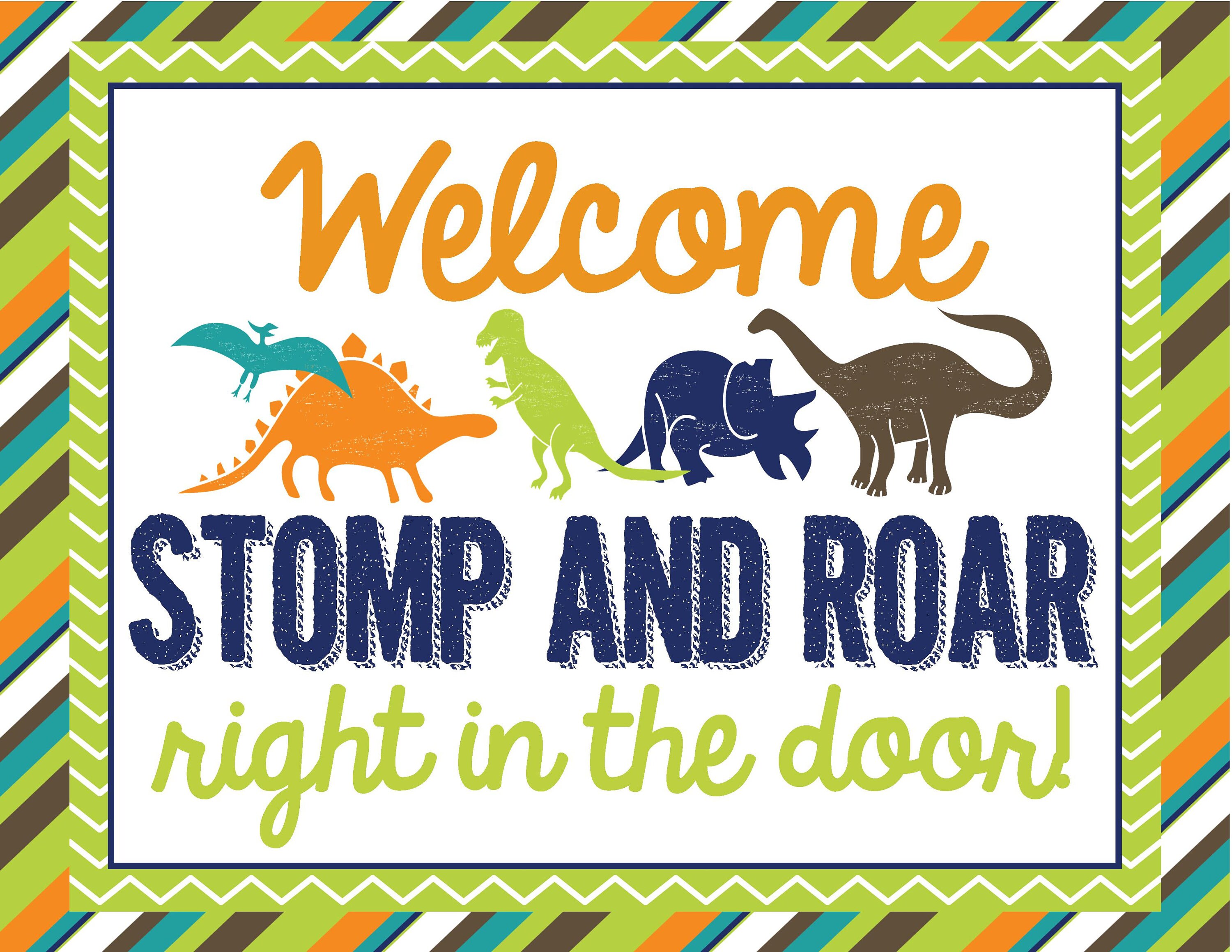 Dinosaur party poster PRINTABLE 8x10 poster dinosaur | Etsy