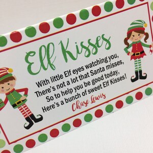Elf Kisses PRINTABLE Treat Topper, Christmas Treat Topper, Christmas ...