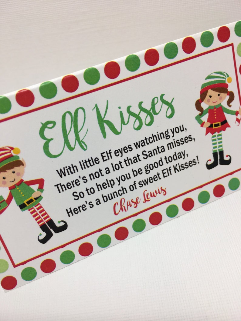 Elf Kisses PRINTABLE Treat Topper Christmas Treat Topper - Etsy