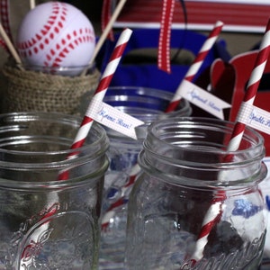 Baseball Party Straws and Flags, Baseball Birthday Party, Baseball Baby ...