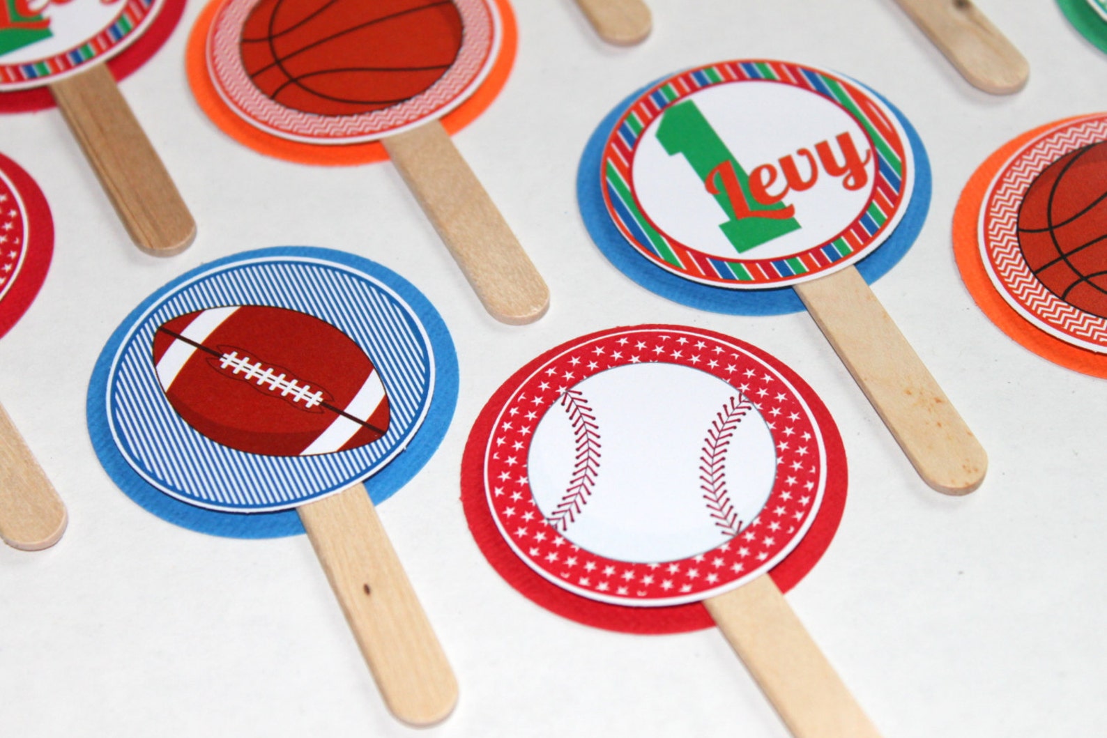 All Sports Party Cupcake Toppers (12) - Birthday Cupcake Topper ...