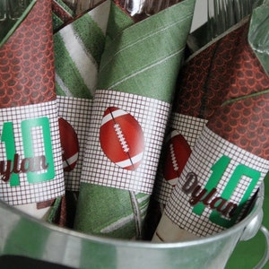 Football Party Napkin Wrap, Utensil Wrap - Football Birthday Napkin ...