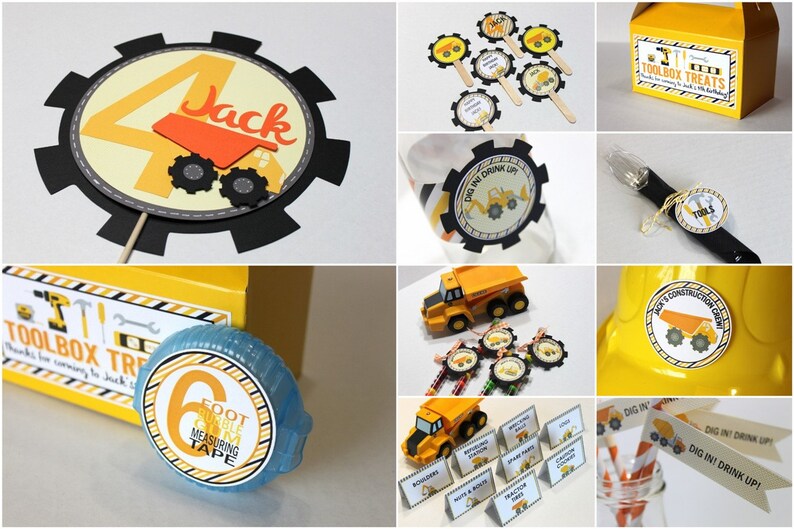 Construction Birthday Party Construction Menu Card Buffet - Etsy