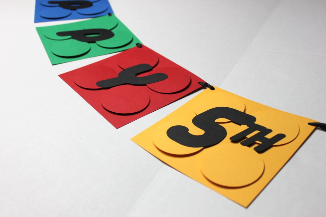 Building Block Birthday Banner - Building Block Party Banner, Building ...