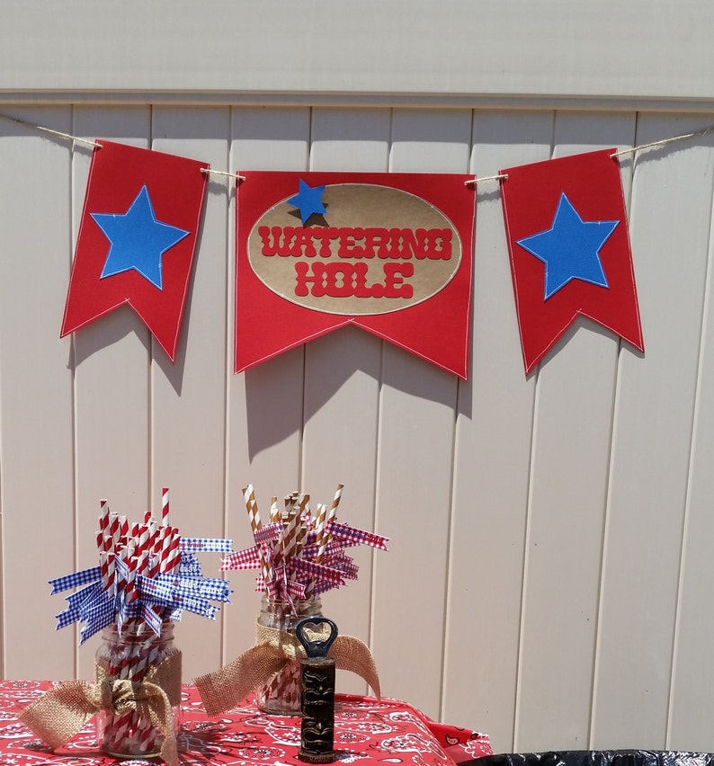 Western Birthday Party Cowboy Cowgirl - Watering Hole, Beverage Station ...